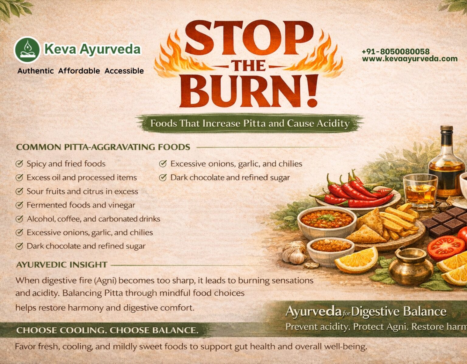 Stop the Burn: Foods That Increase Pitta and Cause Acidity - Keva Ayurveda